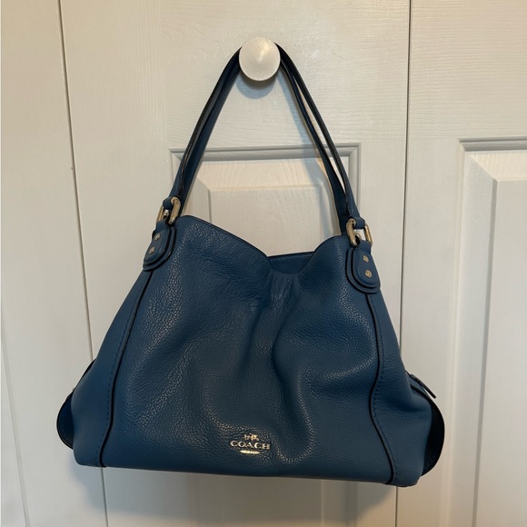 Coach | Bags | Coach Edie 28 Shoulder Bag Blue | Poshmark